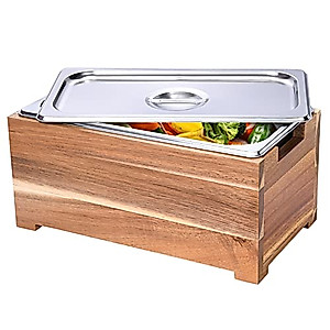 HULISEN Kitchen Compost Bin Countertop, Wooden Compost Bucket with Stainless Steel Insert, 1.6 Gallon Counter Food Waste Bin with Lid, Indoor Composter Caddy, Easy Clean Compost Trash Can