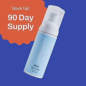 autobrush Original Mint Flavor Fluoride-Free Foaming Toothpaste for Adults, Whitening & Deep Cleaning, Travel Friendly, Anti-Cavity, Foam Toothpaste (3 Pack)