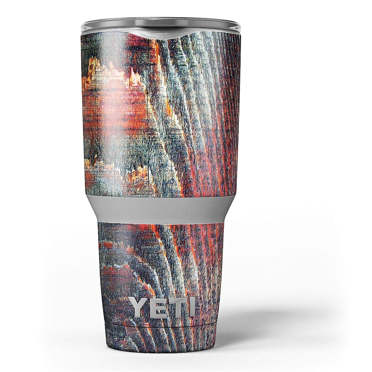 Design Skinz Grungy Orange and Teal Dyed Wood Surface - Skin Decal Vinyl Wrap Kit Compatible with The Yeti Rambler Cooler Tumbler Cups