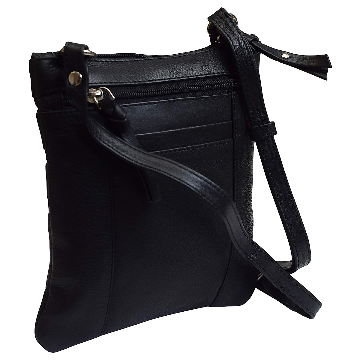 Women's Purse Crossbody Handbag Premium Genuine Leather Shoulder Bag Luxury Gift for Ladies (Black)