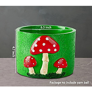 Mushroom Yarn Bowl for Crocheting Green Crochet Bowls for Yarn Red Docor Crochet Bowl Knitting Bowl