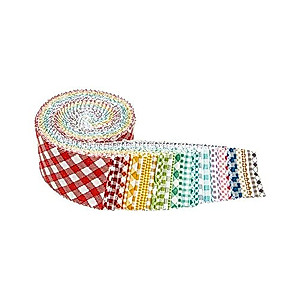 Lori Holt Bee Ginghams Rolie Polie 40 2.5-inch Strips Jelly Roll Riley Blake Designs RP-12550-40