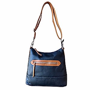 Roma Leathers Gun Concealment Bag - Cowhide Leather - Black/Light Brown