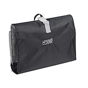 Lewis N. Clark Hanging Toiletry Bag for Travel Accessories, Shampoo, Cosmetics + Personal Items with Waterproof Compartment and Folding Design,Black