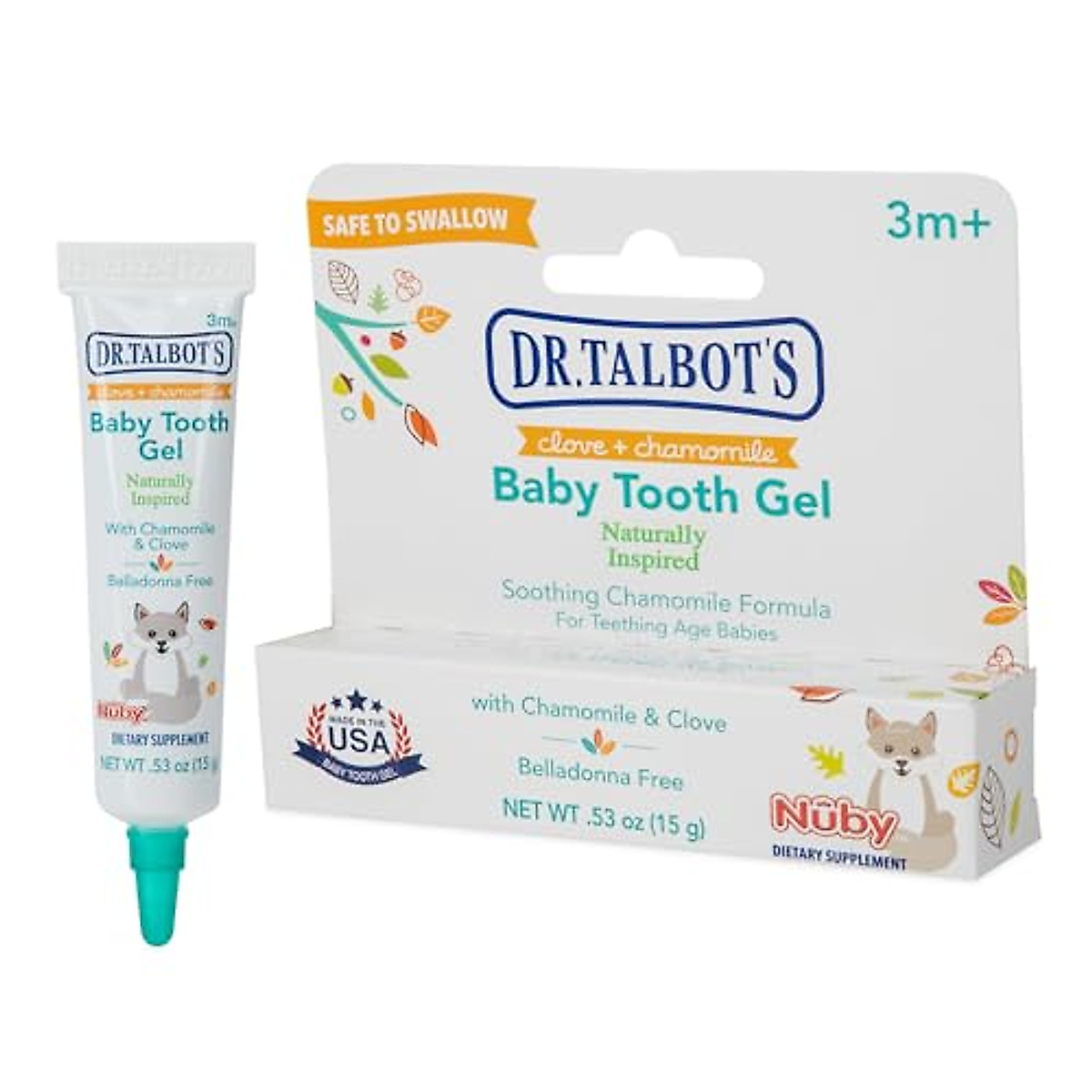Dr. Talbot's Baby Tooth Gel for Sore Gums, Naturally Inspired, .53 Oz, Benzocaine Free, Belladonna Free