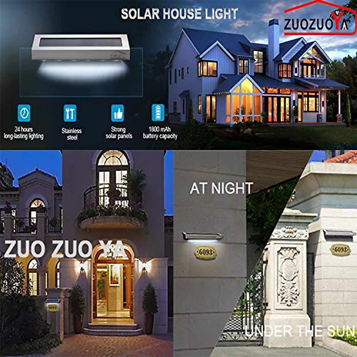 Solar Lights Outdoor for House Numbers - Outdoor Solar Light for Address Sign Plate - Wall Light for Home,Garden,Patio and Yard