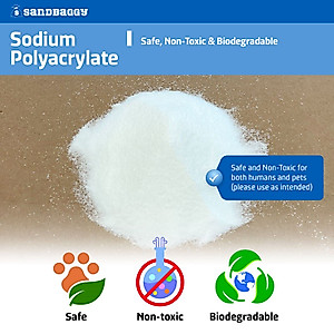 Sandbaggy Sodium Polyacrylate Crystals - Super Absorbent Polymers - Science Experiments, Fake Snow, Ice Packs, Skincare - Non Toxic, Made in The USA (5 lb - 80 oz)