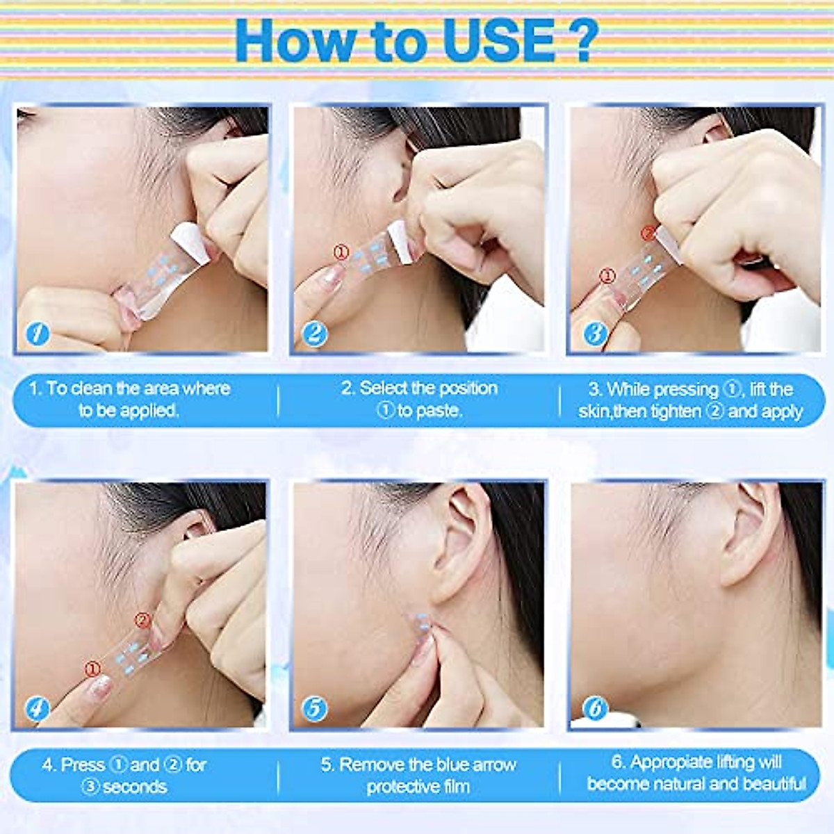 Face Lift Tape Invisible,Face Tape,Facelift Tape Neck Lift Tape Face Lifting Tape Face Lifter Tape Instant Makeup Face for Jowls Double Chin 100pcs…