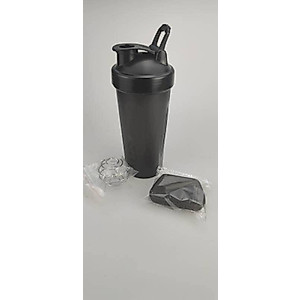 5-Star Compatible Ink Protein Shake Shaker Bottle BL3NDER by PL3NTY, Perfect for Protein Shakes and Pre Workout, 20 Ounces, Black