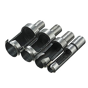 Yakamoz 8 Pieces HSS Taper Claw Type Wood Plug Cutter Drill Bits 16mm 13mm 10mm 6mm Metric (5/8" 1/2" 3/8" 1/4")