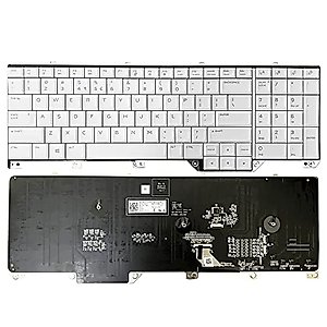 GinTai US Backlit Keyboard Laptop Replacement for Dell Alienware 17 R5 Area 51M 07NF7F RGB PK132F11B01 NSK-EYBBC (White)