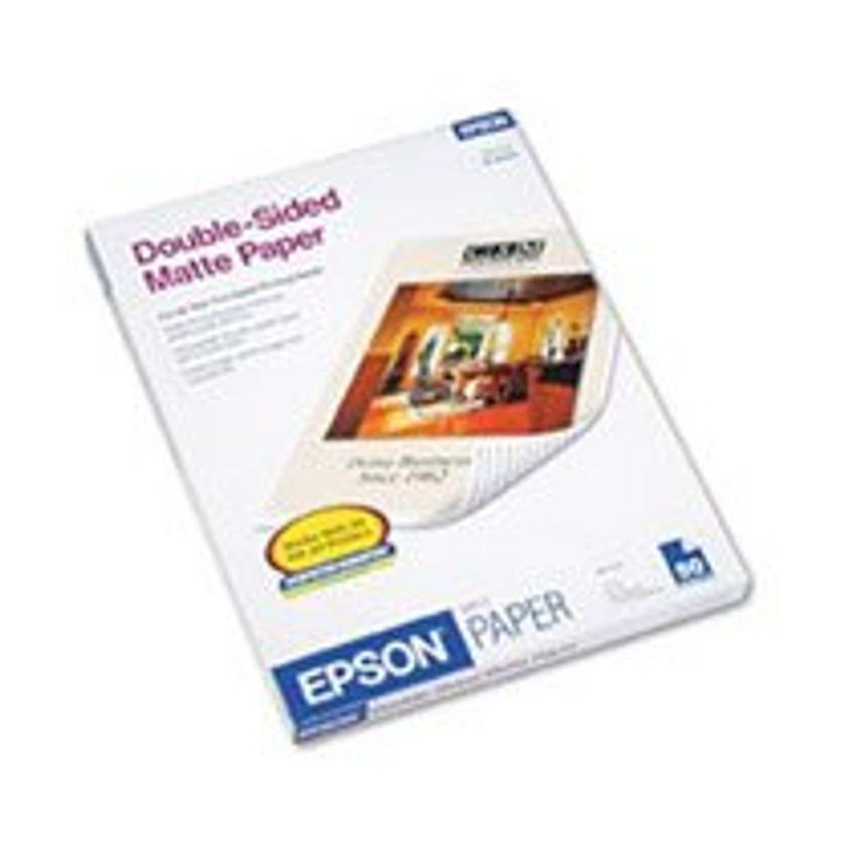 Epson Premium Presentation Paper MATTE (8.5x11 Inches, Double-sided, 50 Sheets) (S041568),Bright White