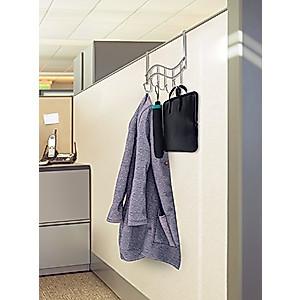 Over the Door Rack with Hooks | 5 Hangers for Towels Coats Clothes Robes Ties Hats | Bathroom Closet Extra Long Heavy Duty Chrome Space Saver Mudroom Organizer by Kyle Matthews Designs