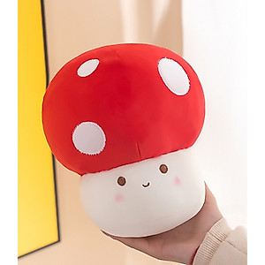 BULINGNA Cute Mushroom Plush Toy Cartoon Stuffed Animal Plushies Doll for Kids Adults Christmas/Birthday Gift for Boys Girls (9 inches, red)