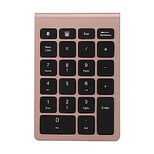 Sanpyl 22 Keys Numeric Keypad, Bluetooth Mini Keyboard, Portable Mini Financial Accounting Number Pad, for Laptop Desktop, PC(Rose Gold)