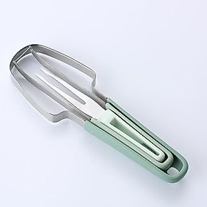 IFSAN USA, 3-in-1 Watermelon Fruit Fork, Slicer, and Cutter - Stainless Steel Watermelon Popsicle Cutter, Slicer Tool - Great Kitchen Gadgets, Perfect for Camping (Green)