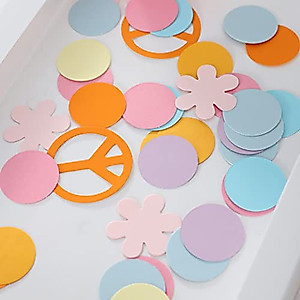 Groovy Flower Confetti For Birthday Party Decoration - One Groovy Baby Shower For Flower Child, Flower Power Theme Party Decor, Peace Love Party Onestock Confetti For 60’s 70’s, Hippie Boho First Birthday Scattered Decoration Supplies