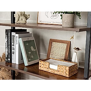 StorageWorks Water Hyacinth Napkin Holder, Wicker Baskets and Serving Tray for Kitchen, Rattan Napkin Holders for Tables, 9 ¾"L x 5"W x 2 ¾"H, 1 Pack