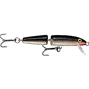 Rapala Jointed Lure, Size 13, 5 1/4" Length, 4'-14' Depth, 2 Number 2 Treble Hooks, Silver, Per 1