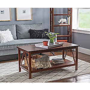 Linon Home Dcor Linon Home Decor Titian Coffee Table, 44.02"w x 21.97"d x 20"h, Antique Tobacco