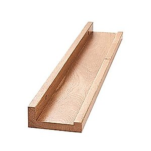 PIBM Stylish Simplicity Shelf Wall Mounted Floating Rack Shelves Simple Solid Wood Bookshelf Storage Fall Prevention Smooth Multifunction Living Room Clothing Store,8 Sizes, Wood Color , 120x15cm