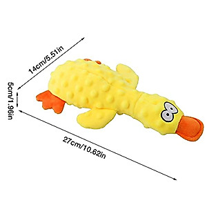 Qmisify Stuffed Duck Dog Toy - Puppy Squeaky Toys | Stimulate Appetite Duck Dog Toy, Squeaky Pet Toy, Plush Dog Chew Toy for Large Dogs