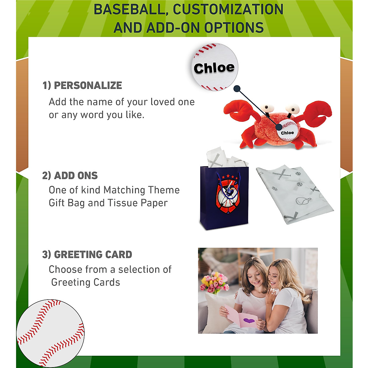 DolliBu Red Crab Stuffed Animal with Baseball Plush - Soft Huggable Red Crab, Adorable Playtime Plush Toy, Super Soft Plush Doll Animal Toy for Kids and Adults - 12 Inches