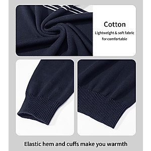 MAGCOMSEN Sweater for Man Mens Sweaters Mens Zip Sweater Turtleneck Men Sweater for Man Sweatshirts for Men Pullover Mens Golf Pullover Men Striped Sweater