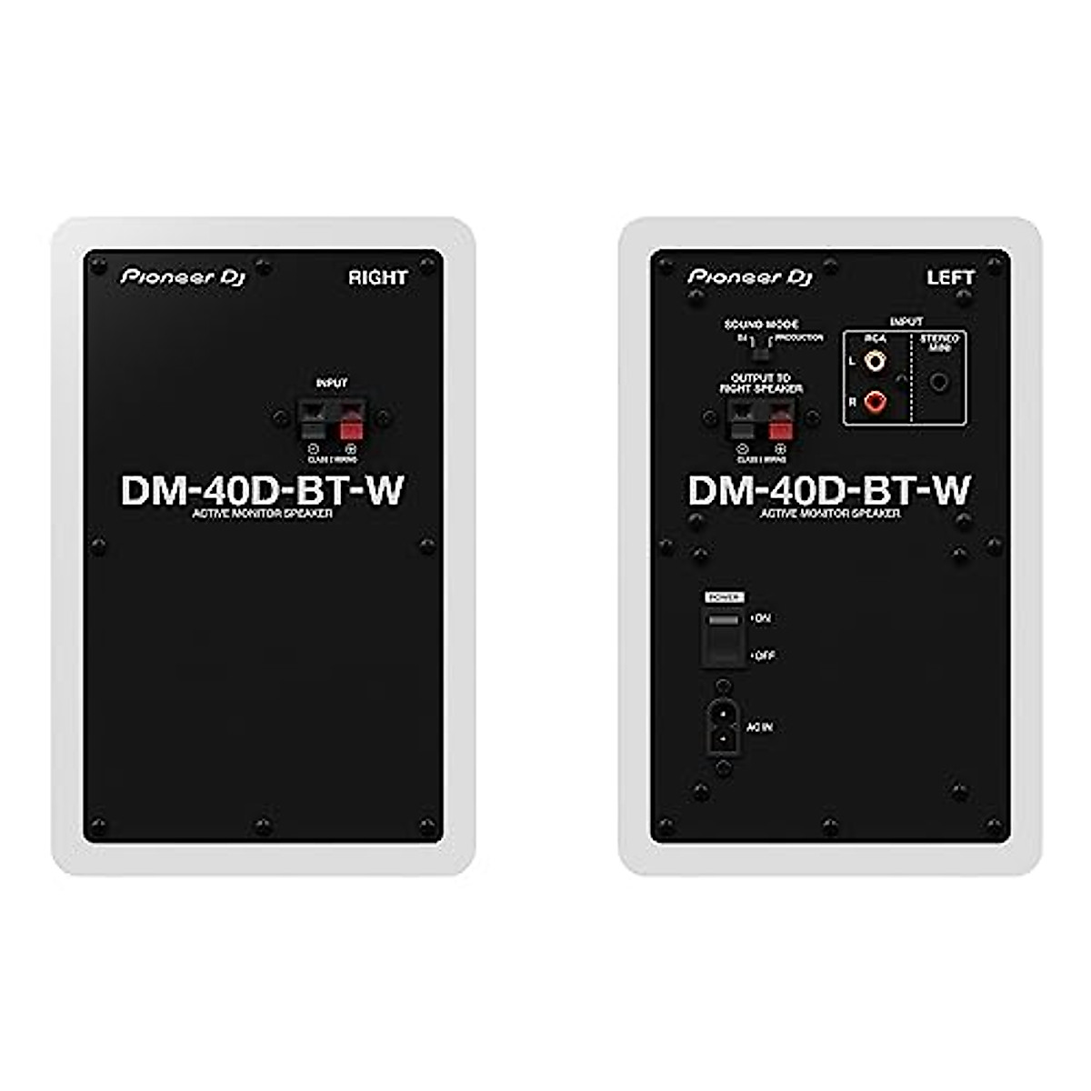 Pioneer DJ DM-40D-BT-W 4-inch Desktop Active Monitor Speaker with Bluetooth - White