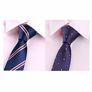 AUSKY 4 Packs Skinny Neckties for Men Boys, 2.35'' Wide Slim Ties in Different Textured Style Mixed set