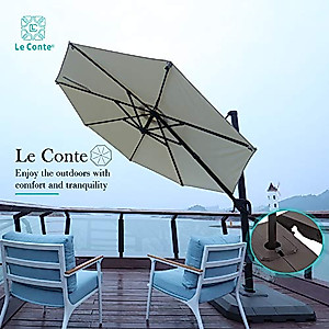 LE CONTE 4Pcs Offset Hanging Umbrella HDPE Weighted Base Patio Cantilever Umbrella Free Standing Square 340-lb Water or Sand Filled Weight Base for GRENOBLE Offset Cantilever Umbrella