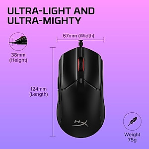 HyperX Pulsefire Haste 2 – Wired Gaming Mouse- Ultra Lightweight, 53g, 8000Hz Polling Rate, Precision Sensor, Hyperflex 2 Cable, Plug and Play – Black
