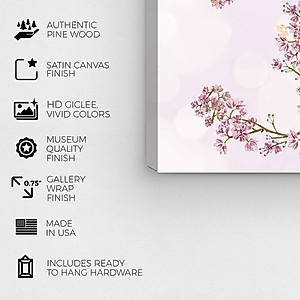 Wynwood Studio Fashion and Glam Wall Art Prints 'Sakura Love' Home Décor, 19x13, White Frame