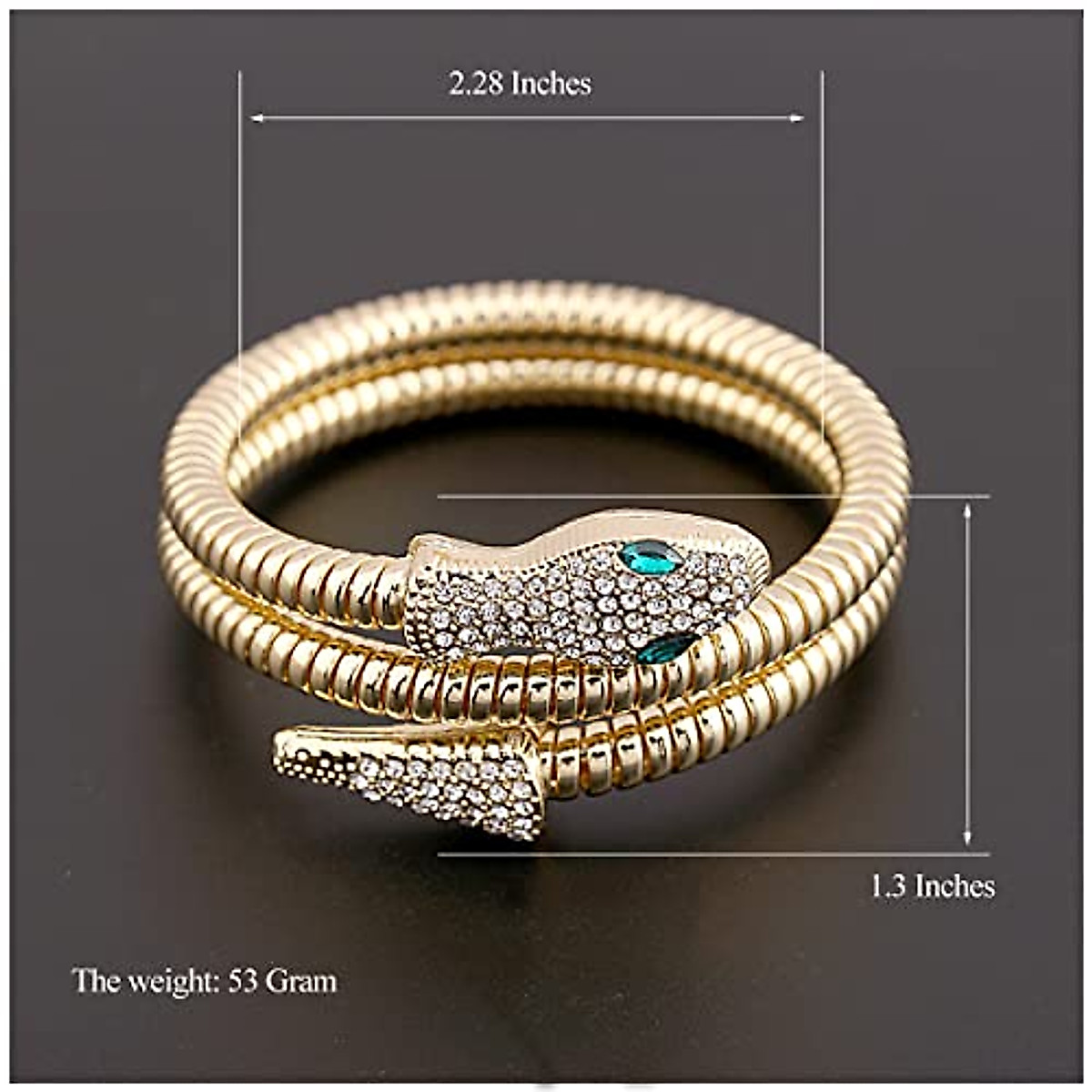 HAHA&TOTO Trendy Snake Bracelet Statement Bangle for Women Girls Rhinestones Animal Chunky Bangle Party Prom Halloween Jewelry
