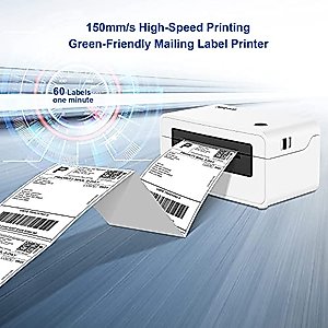 NefLaca Thermal Label Printer,4x6 High Speed USB Shipping Label Printer Commercial Direct Thermal Label Maker One Click Setup Compatible with Amazon, Ebay, Etsy, Shopify and FedEx (White)