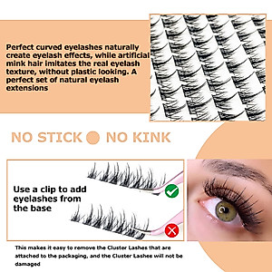 Lash Clusters Diy Eyelash Extensions: 100pcs Lash Extension Clusters D Curl Mix 10-16mm, Natural Thin Band & Soft, DIY Eyelashes Extension at Home