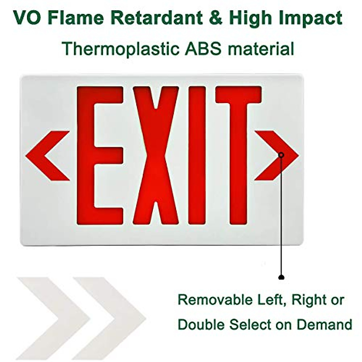 4 Pack Red LED Exit Sign Light - Standard - 90 Minutes Battery Backup, Dual LED Lamp ABS Fire Resistance UL-Listed (4)
