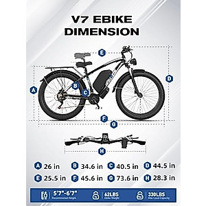 ECOCOGY Electric Bike for Adults 2000W Peak 2500W Motor Ebike with 19.2AH Battery E Bike Up to 40MPH 21 Speed Electric Bicycle, 26" All Terrain Electric Bike Fat Tire with Front Fork Suspension(White)