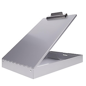 Saunders Recycled Aluminum Redi-Rite Storage Clipboard with Self-Locking Latch – Lightweight, Weather-Resistant Lacquer Finish Stationery Box. Office Products, Silver, Letter