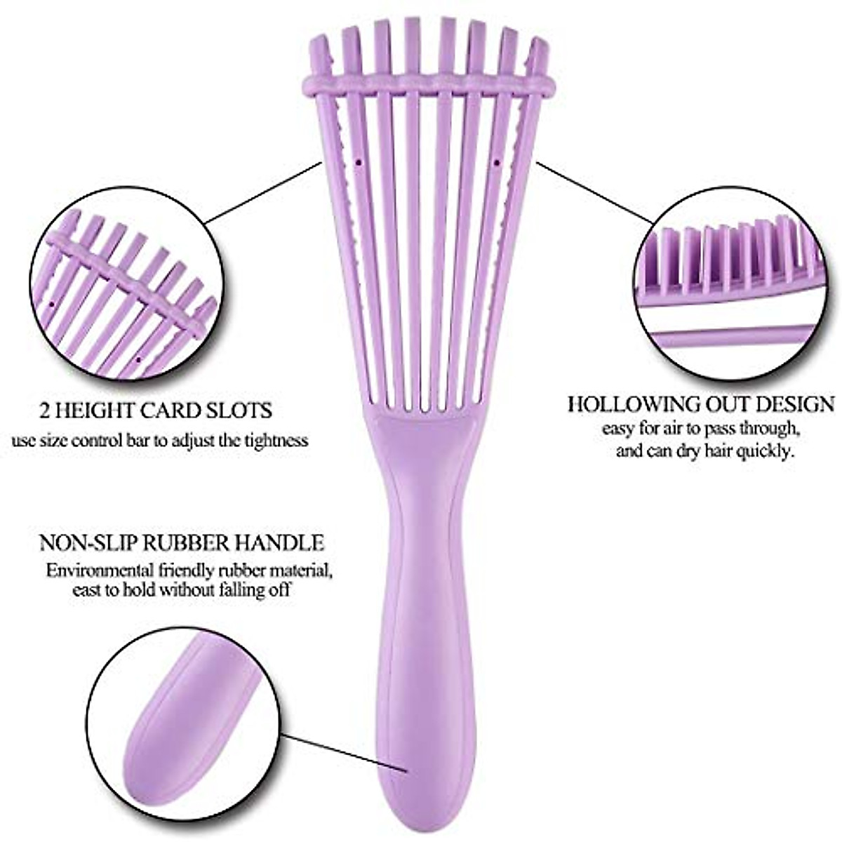 Messen Purple Detangling Brush for Natural Black Hair Detangler for Afro America Textured 3a to 4c Kinky Curly Wavy Eliminate Knots While Exfoliating Your Scalp and Stimulate Blood Circulation(1 Pack)