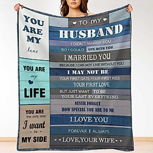 Azefun Anniversary Wedding Gifts for Couples,Romantic Gifts for Him, Soft Light Warm Fleece Blanket for Sofa Bedroom,Travel, Air Conditioner Blanket (Husband, 50 * 60 inch)