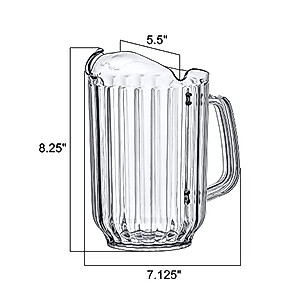 Amazing Abby - Cheerly Beerly - 2-Pack Unbreakable Plastic Beer Pitcher (60 oz), Restaurant-Grade Polycarbonate Beverage Dispenser with Pour Spout, Dishwasher-Safe, Great for Beer, Sangria, and More