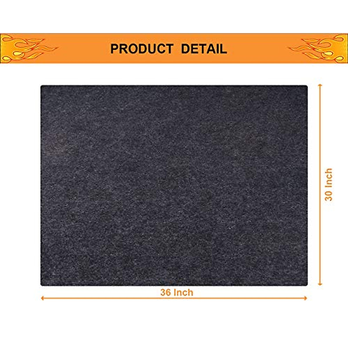 Brinman Under Grill Mat,Premium Grill Mat for Deck, Under Grill Floor Mats to Protect Deck,BBQ Mat for Under BBQ, Absorbent Oil Pad Protector for Decks and Patios,Waterproof, Reusable,(36x30 Inches)…