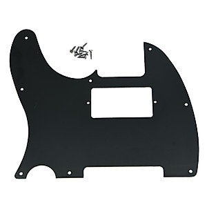 KAISH 8 Hole Tele Style Humbucker Pickguard TL Guitar Pick Guard for Telecaster/Tele Black 3 Ply