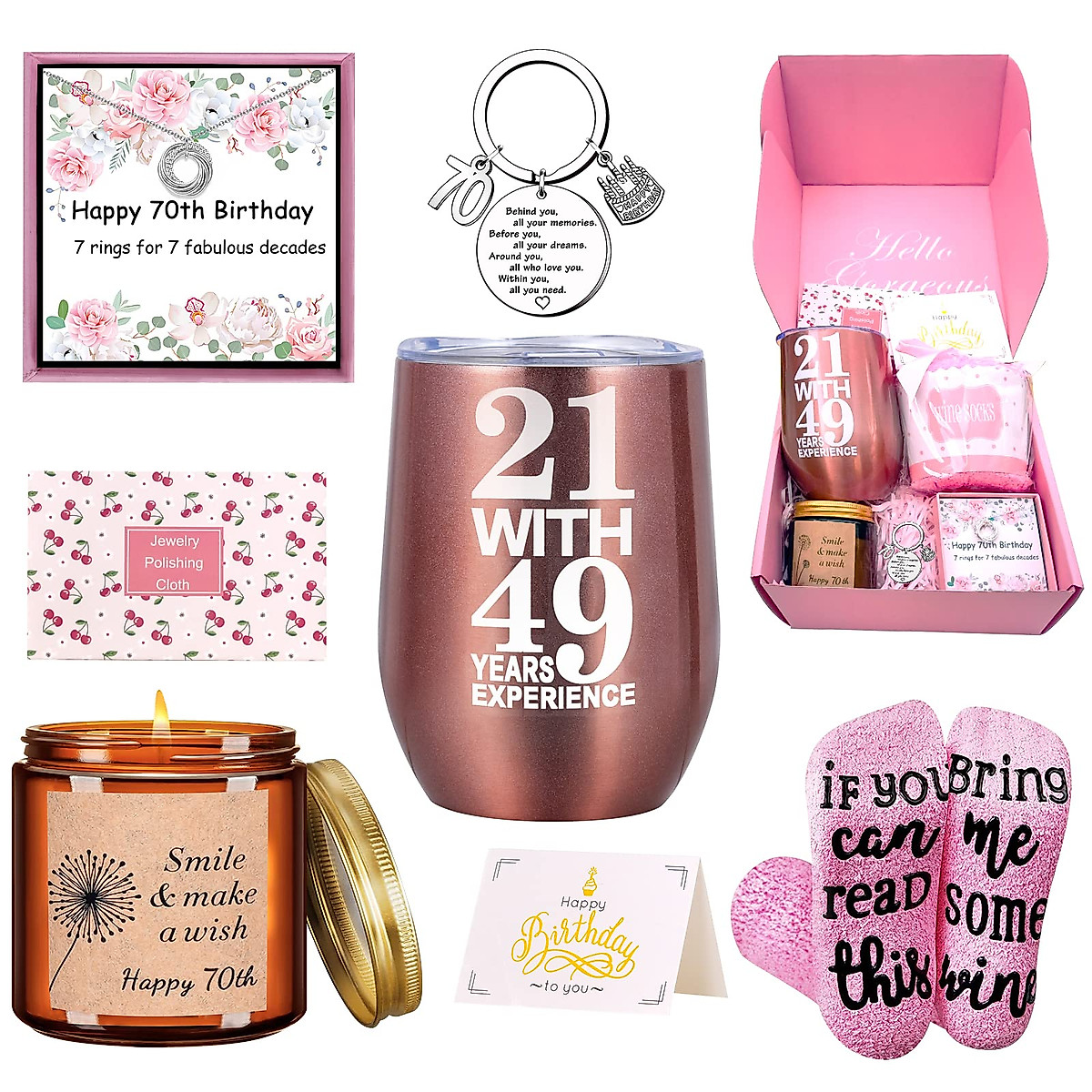 70th Birthday Gifts for Women, Fabulous Funny Happy Birthday Gift for Best Friends, Mom, Sister, Wife, Aunt Turning 70 Years Old, 70th Bday Gifts Women