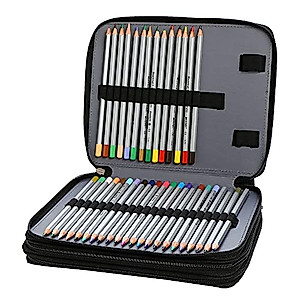 Lbxgap Portable Colored 120 Slots Pencil case Organizer with Printing Pattern for Prismacolor Watercolor Pencils, Crayola Colored Pencils, Marco Pencils