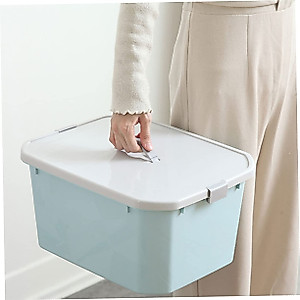 STOBAZA Box Clothes Multi- with Size Sundries Blue L Shoes Kitchen Latching Handles File Holder Case Organizer Laundry Baskets Container Display Home Pull Lid Toys Containers Stackable