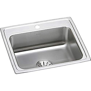 Elkay DLR221910PD1 Lustertone Classic Single Bowl Drop-in Stainless Steel Sink with Perfect Drain