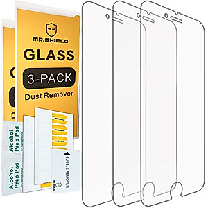 Mr.Shield [3-Pack] Designed For iPhone 7 Plus / iPhone 8 Plus [Tempered Glass] Screen Protector [0.3mm Ultra Thin 9H Hardness 2.5D Round Edge]