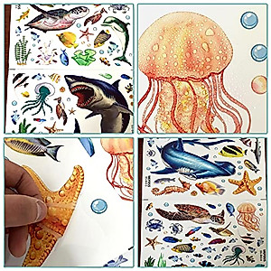 MEFOSS 142 PCS 3D Under The Sea Ocean Animals Wall Decal DIY Fish Dolphin Turtle Starfish Seaweed Shark Wall Stickers for Kids Room Playroom Nursery Classroom Bathroom Decor